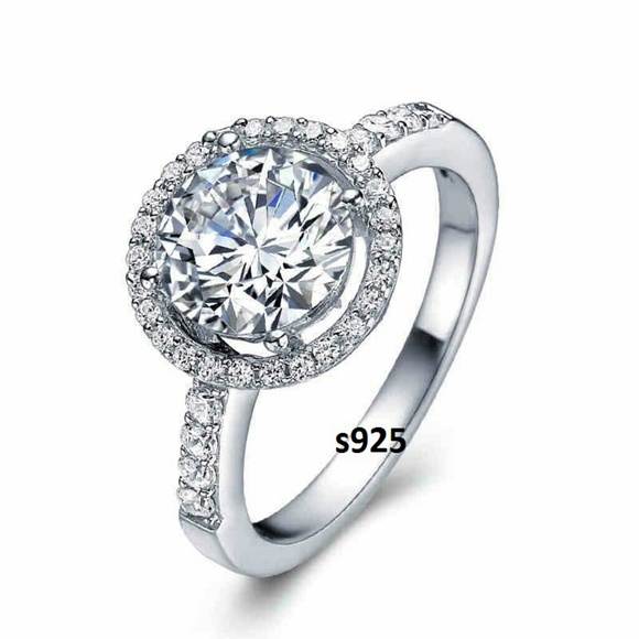 Jewelry | Real S925 Silver Wedding Ring Engagement Round | Poshmark